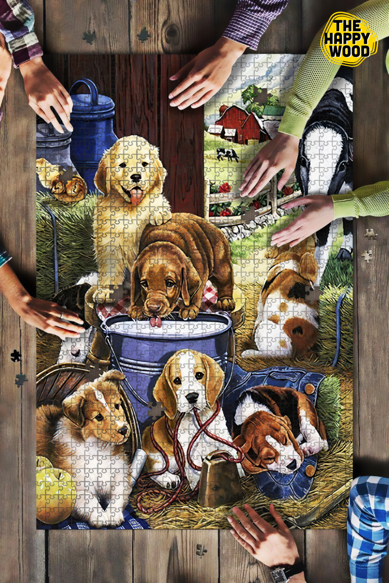 Golden Retriever Sheltie Beagle Jigsaw Puzzles - The Happy Wood