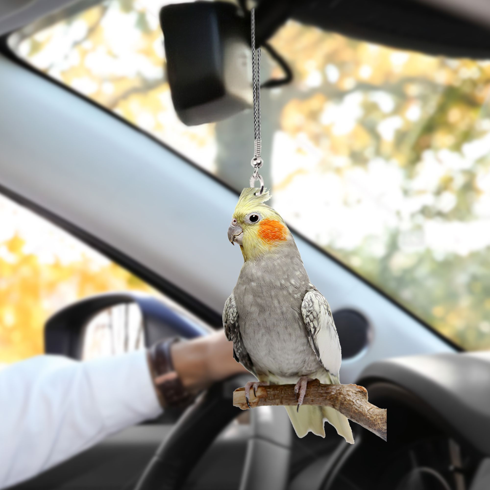 Cockatoo Parrot Happy JV178 NTT070997 NVQ Car Hanging - The Happy Wood