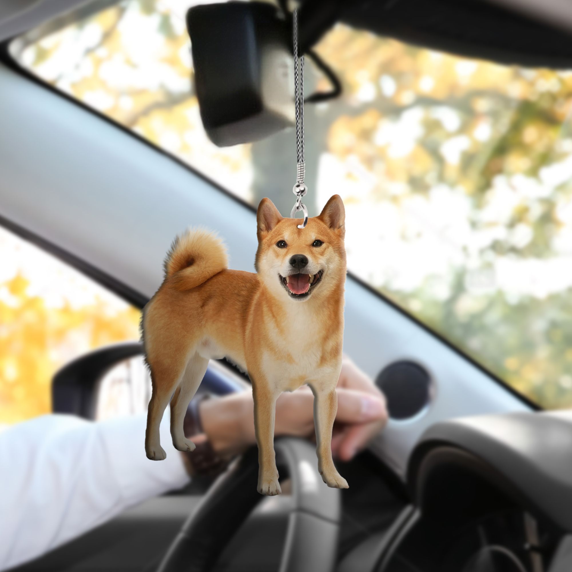 Shiba Inu Happy JT187 NTT070997 NCT Car Hanging - The Happy Wood