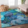 Coral Reef Area Blue Beauty Rectangle Carpet Rug - The Happy Wood